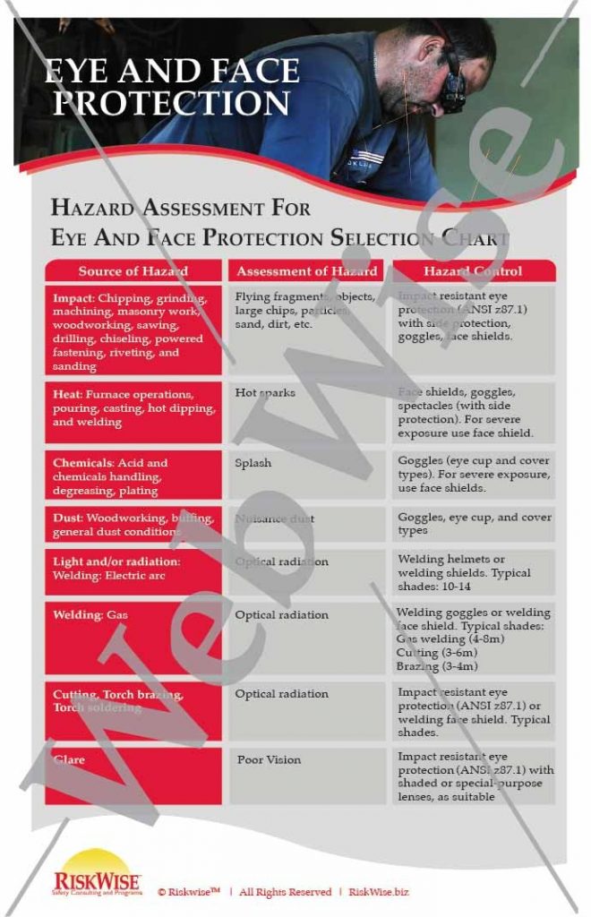 Eye and Face Protection Poster – RiskWise