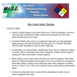 Box Cutter Safety – RiskWise